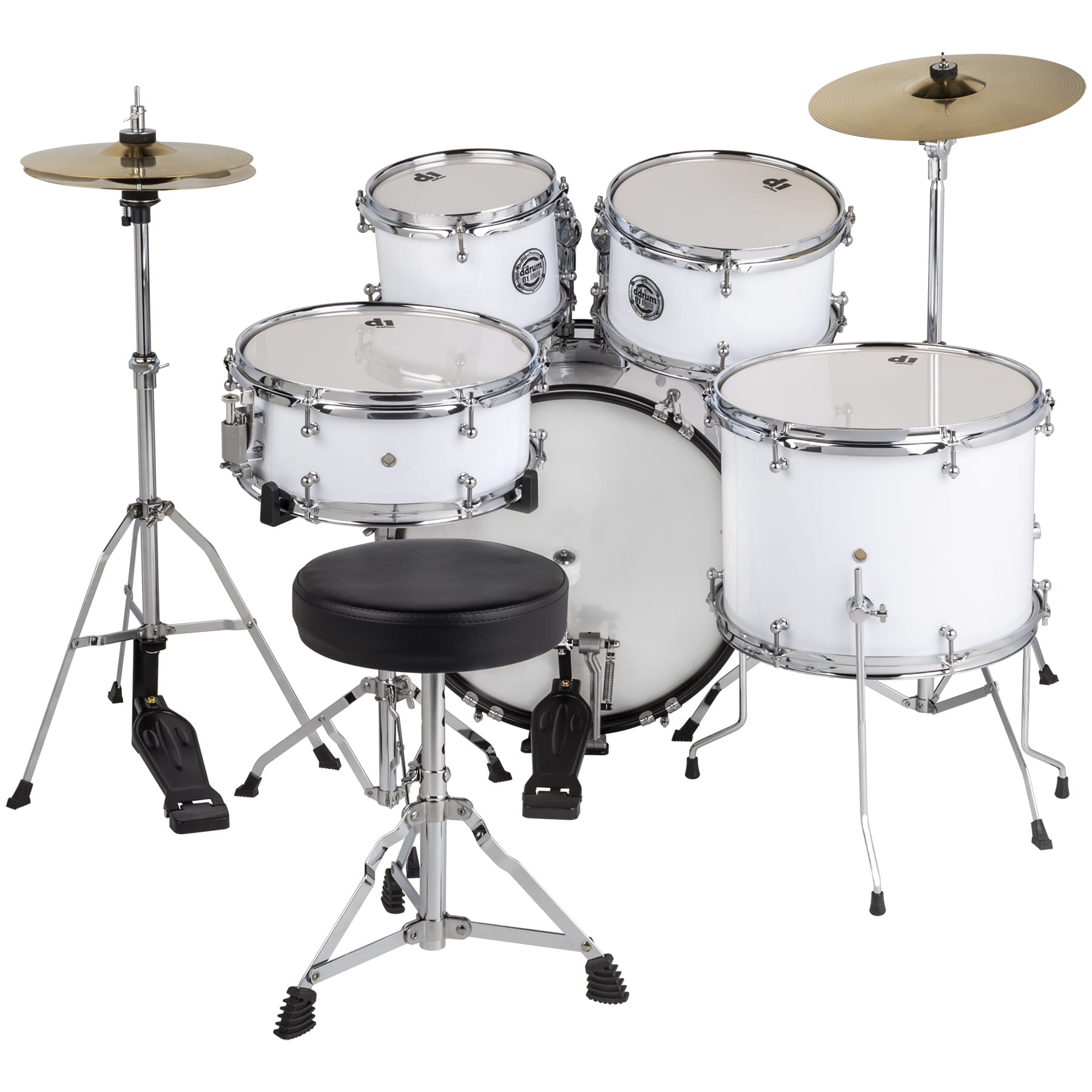 D1 Junior Solid White Complete drum set with cymbals | ddrum
