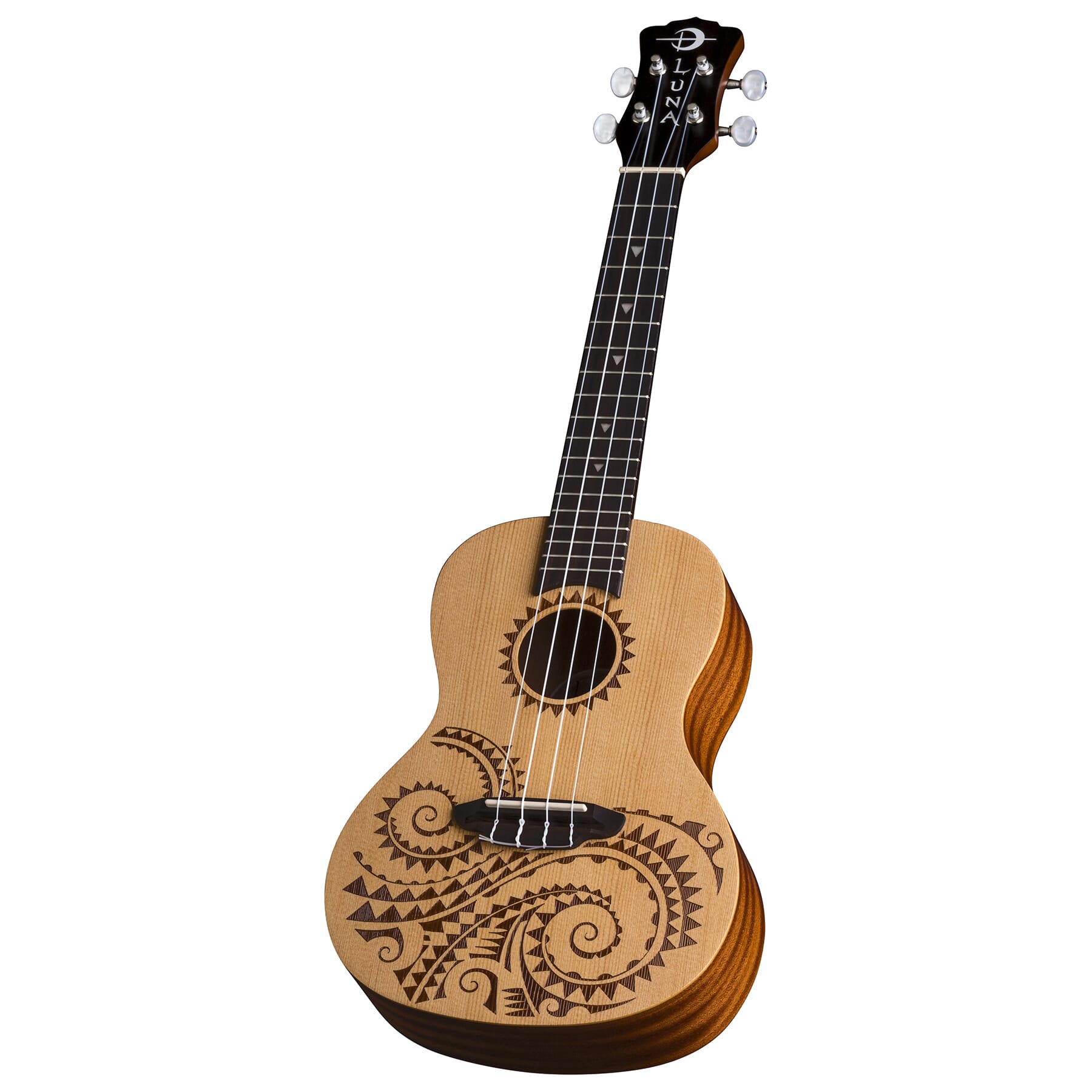 Uke Tattoo Spruce Concert w/ Gigbag | Luna Guitars
