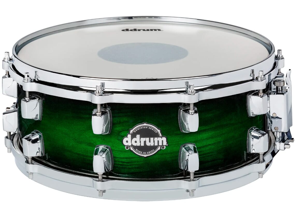 DOMINION SERIES 5.5X14 GREEN BURST SNARE DRUM | ddrum